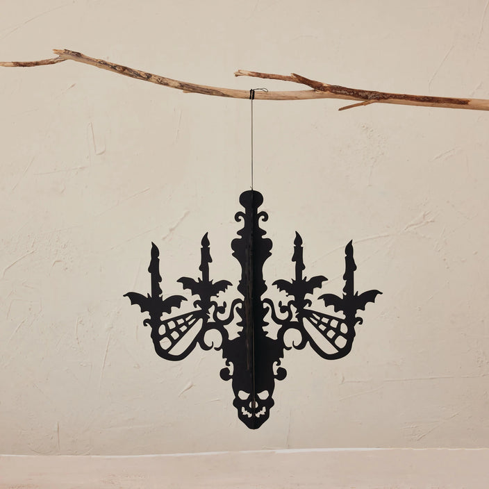 Hanging MDF Interlocking Chandelier w Bats – Small Batch