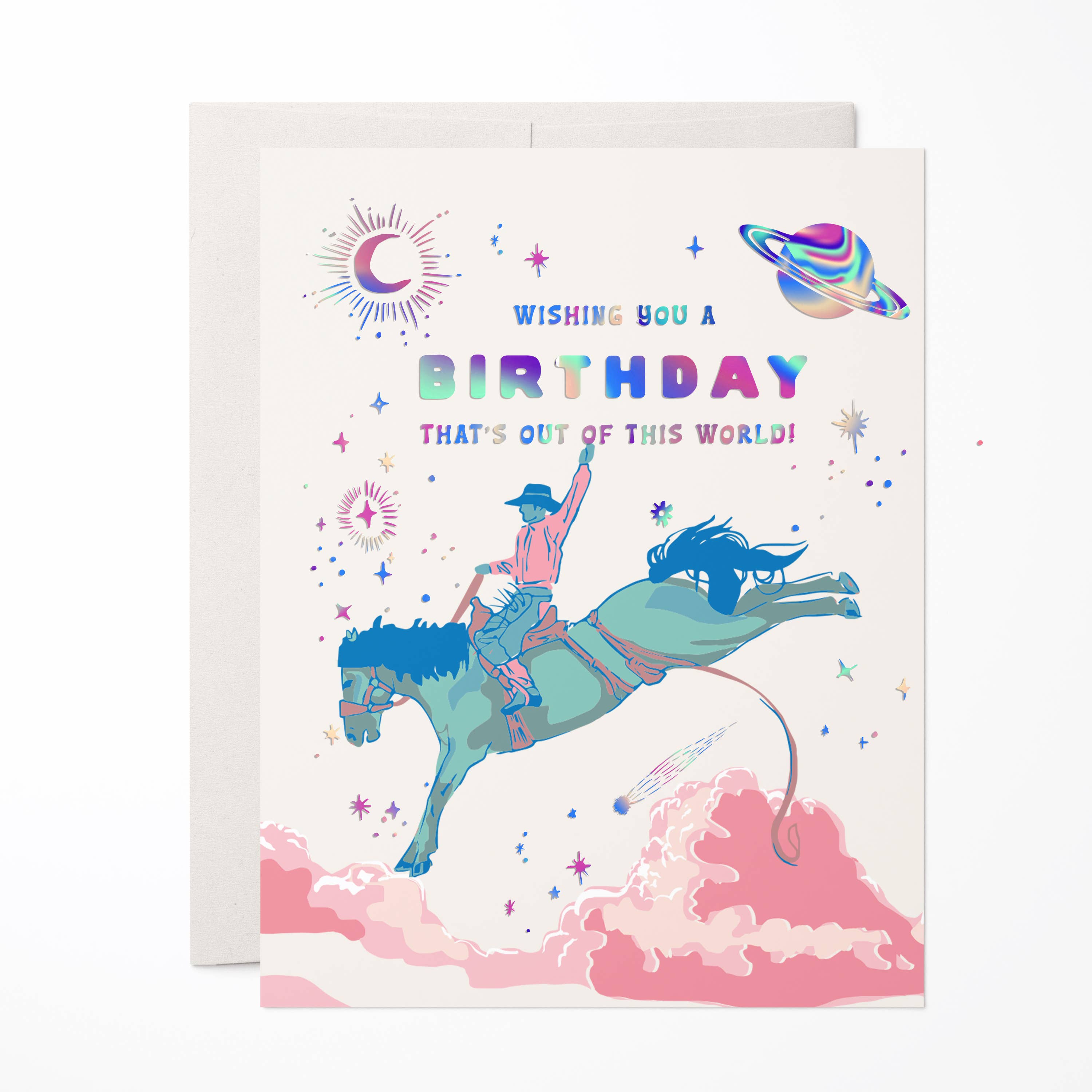 Space Cowboy Birthday Greeting Card – Small Batch
