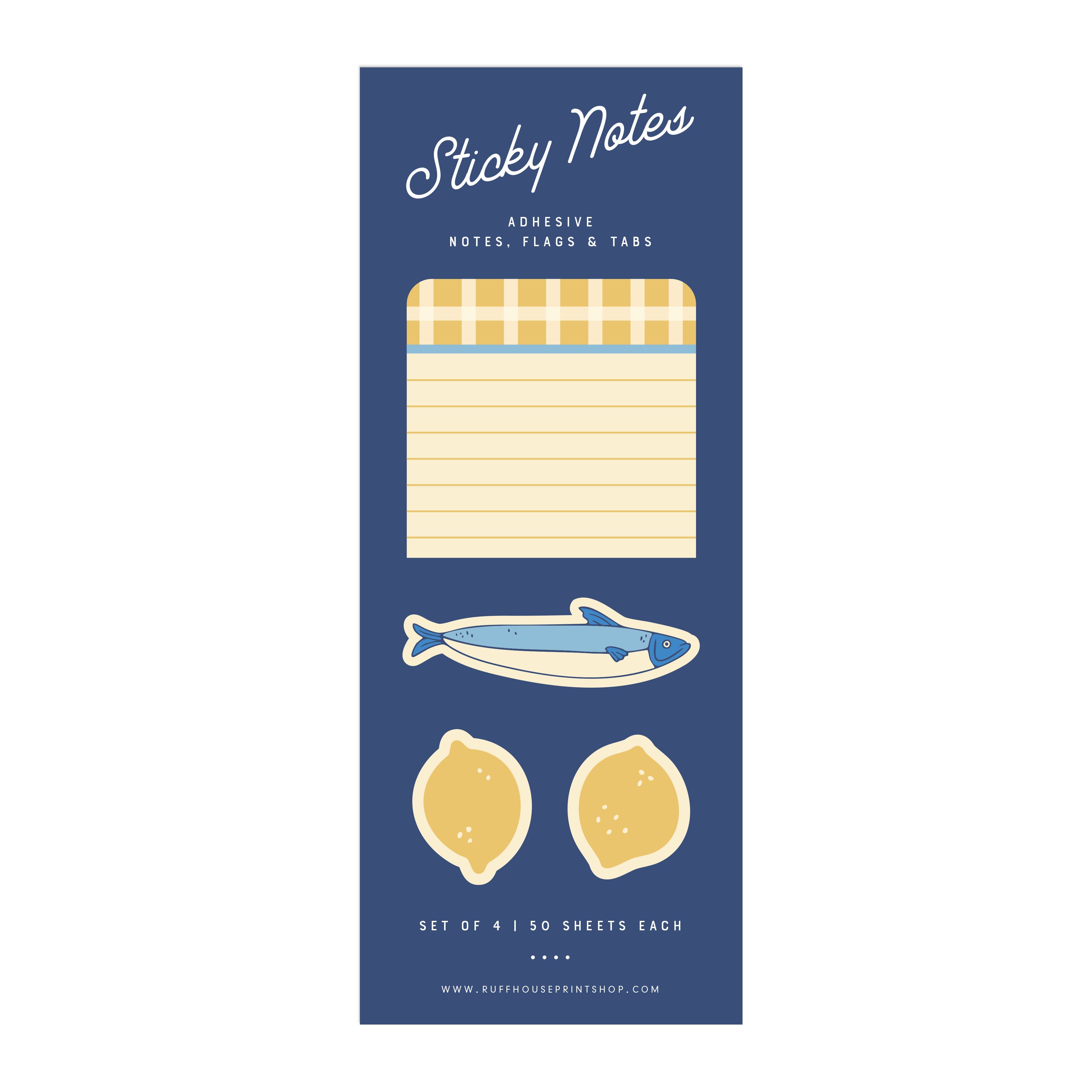 Lemon Gingham Sticky Note Set : Page Flags and Tabs – Small Batch