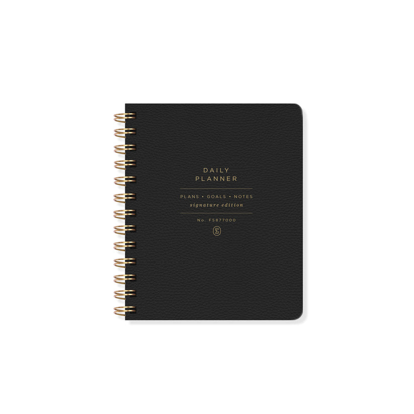 Standard Black Non-Dated Daily Planner – Small Batch