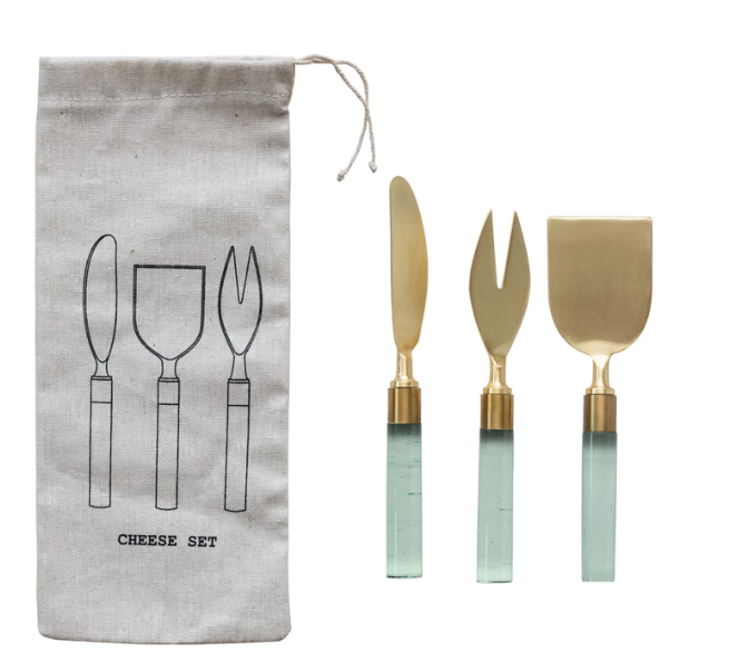 Stainless Steel Cheese Utensils w/ Resin Handles – Small Batch