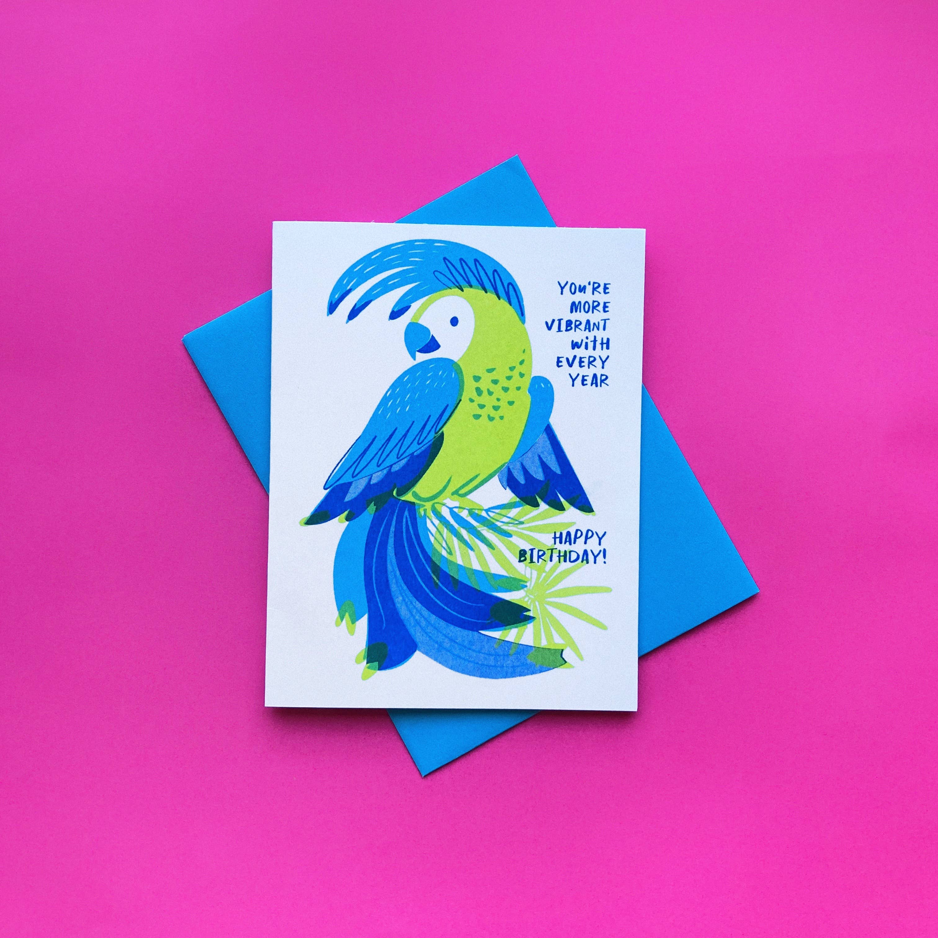 More Vibrant Every Year Birthday - Cute Risograph Card – Small Batch