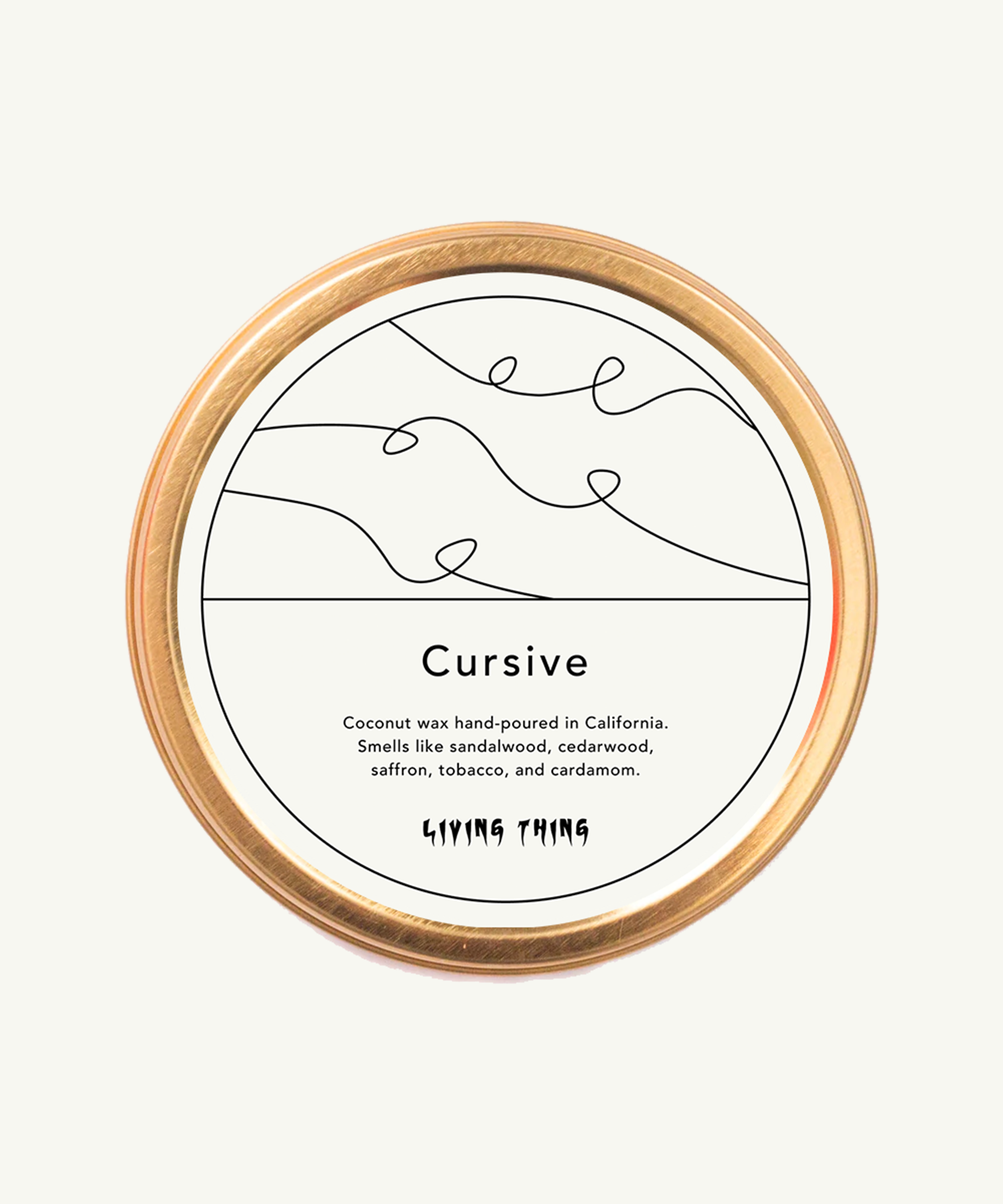 Cursive Travel Tin Candle | Sandalwood, Cedarwood & Cardamom – Small Batch