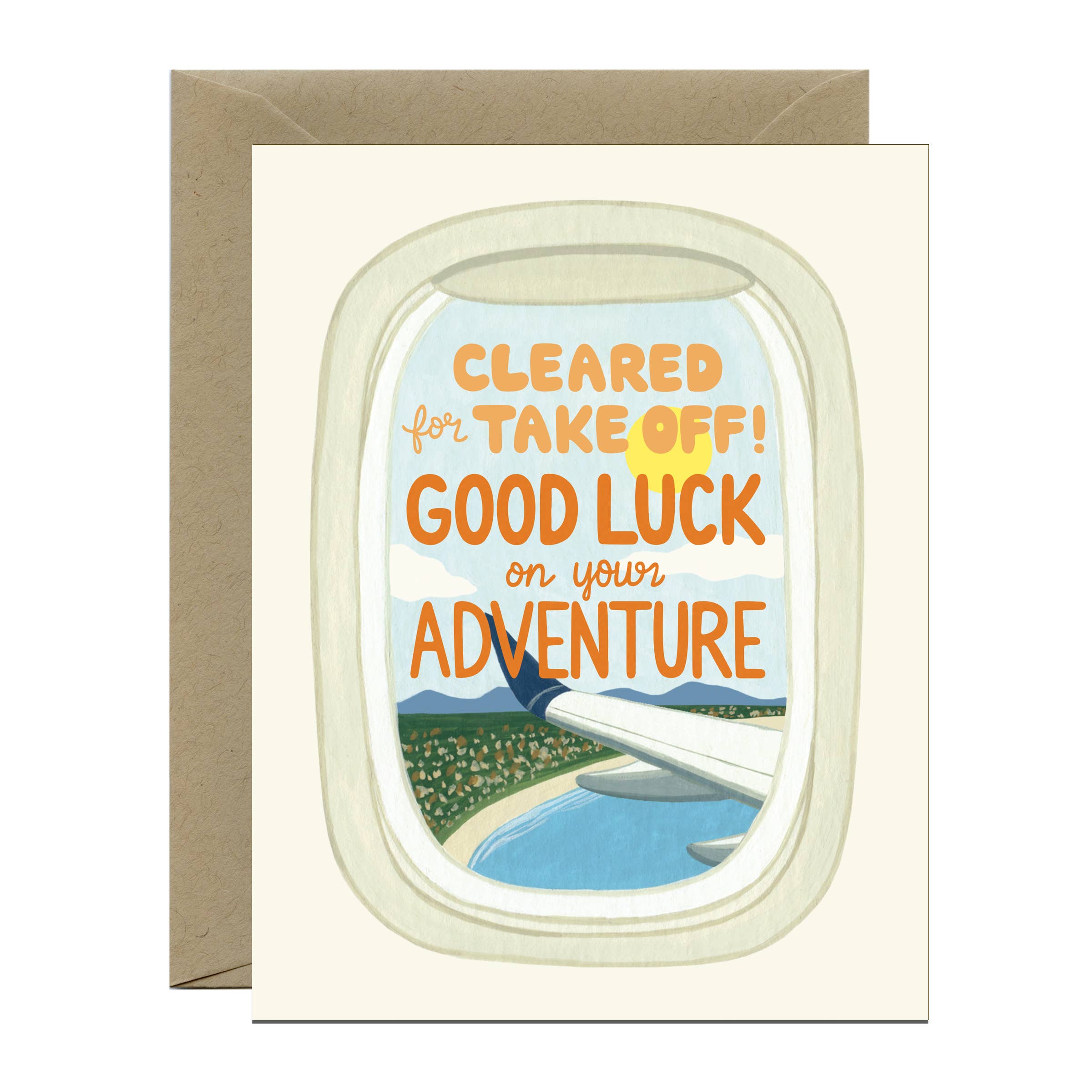 Airplane Window Adventure Good Luck Card – Small Batch