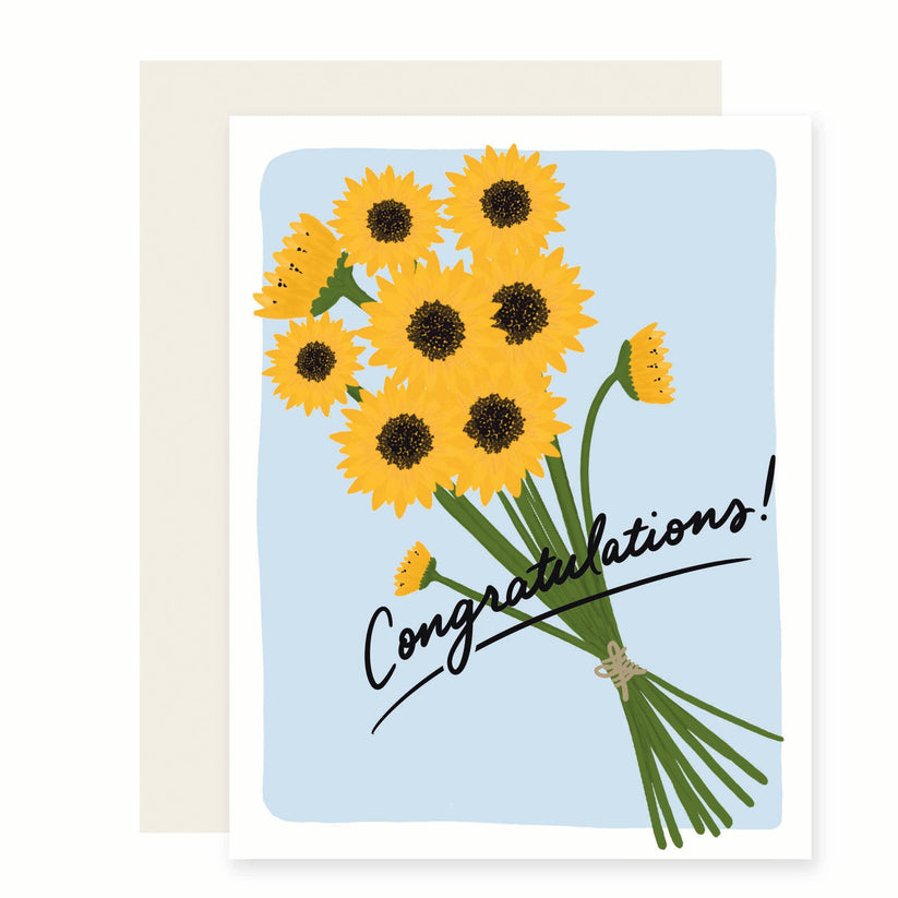 Congratulations Sunflowers | Cute Congratulations Card – Small Batch